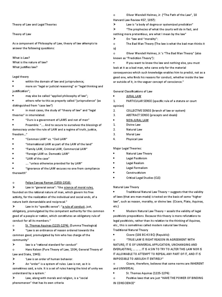 Intro To Law Notes | PDF | Jurisprudence | Natural Law