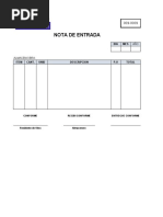 Formato Vale de Entrada de Mercancia de Almacen | PDF
