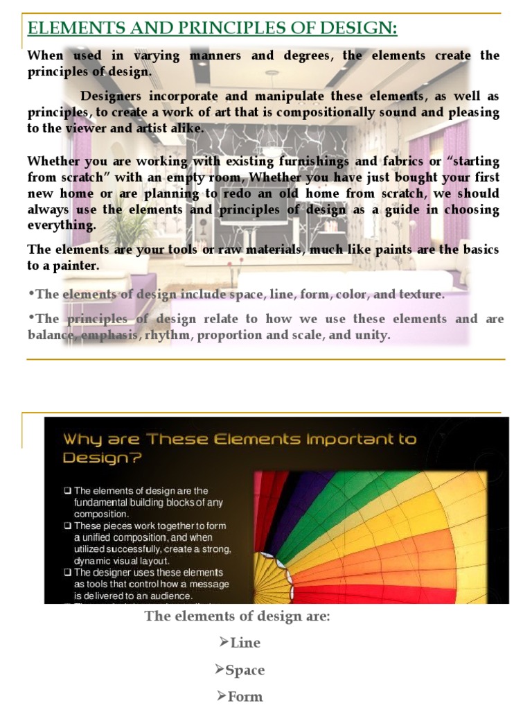 Elements & Principles of Design | PDF | Color | Composition (Visual Arts)