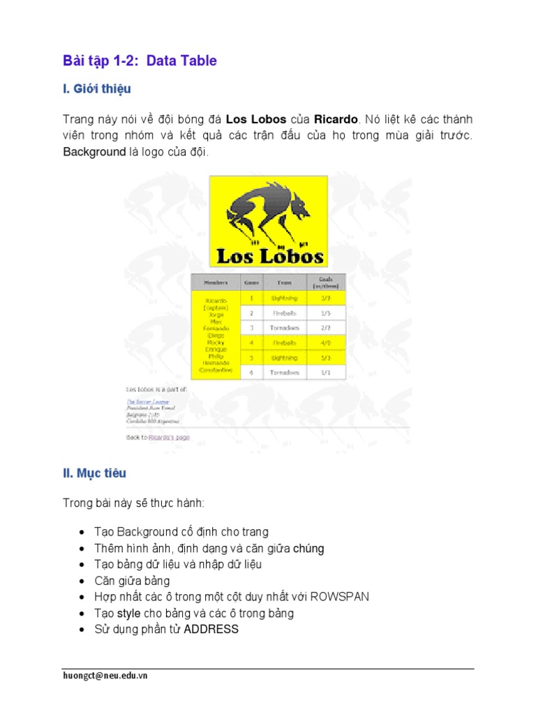 Bai Tap HTML Và CSS 1-2 1 | PDF