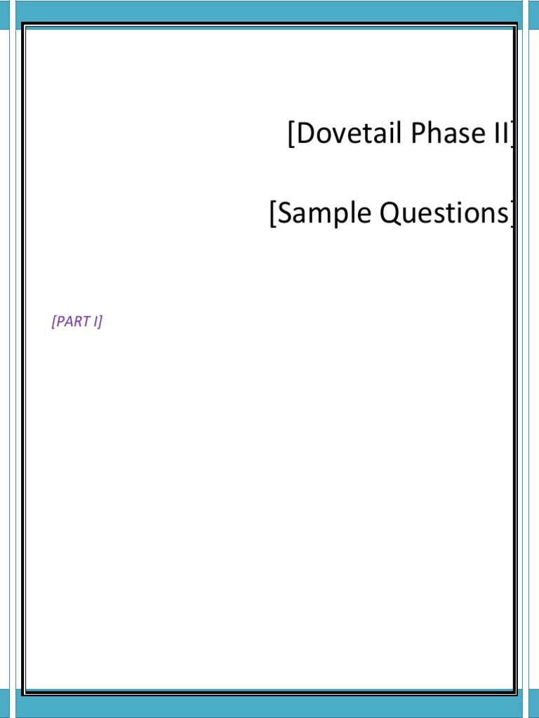 Dovetail PHASE II Sample Part I | PDF | Software Testing | Databases