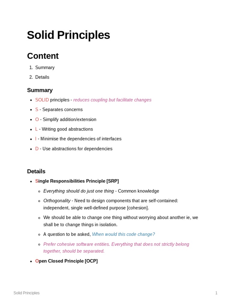 Solid Principles | PDF | Abstraction (Computer Science) | Interface (Computing)