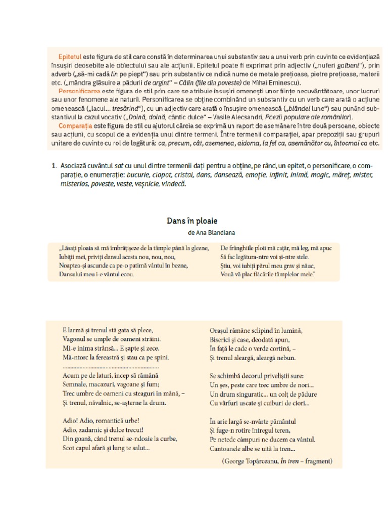 Epitete Comparatii Personificari | PDF
