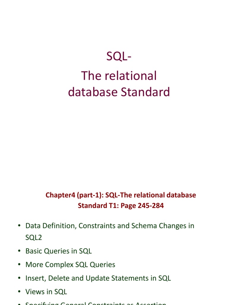 DBMS Fourth Chapter Part-1 | PDF | Relational Database | Databases