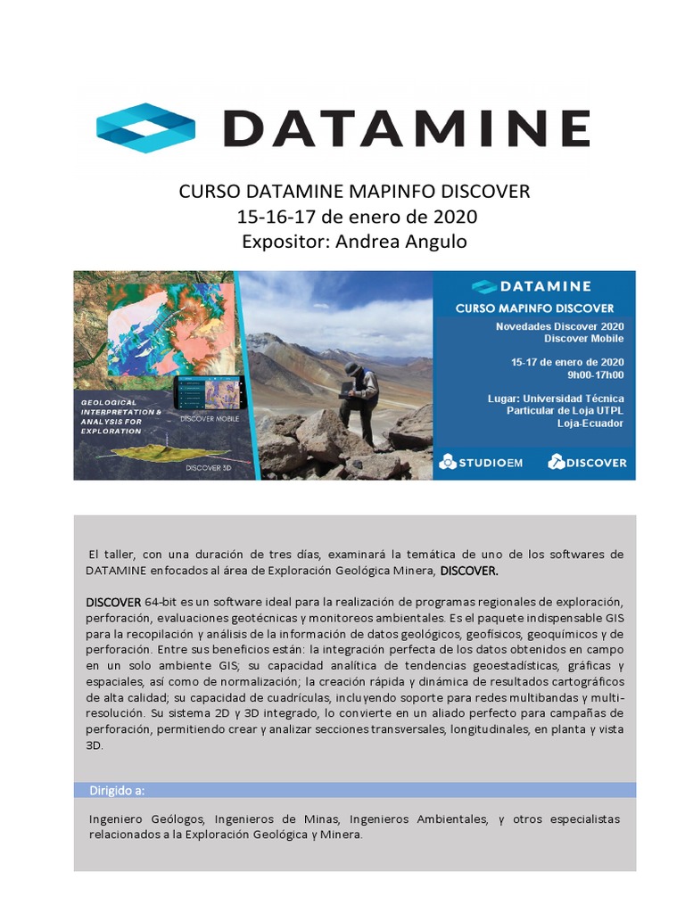 Taller de Datamine Discover 2020 | PDF | Sistema de información ...