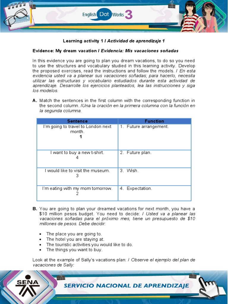 Evidence My Dream Vacation | PDF | Tourism | Service Industries