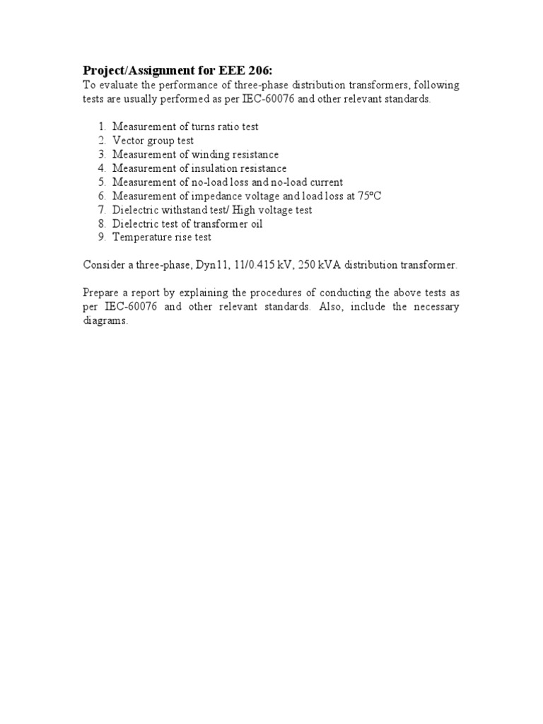 Project/Assignment For EEE 206 | PDF