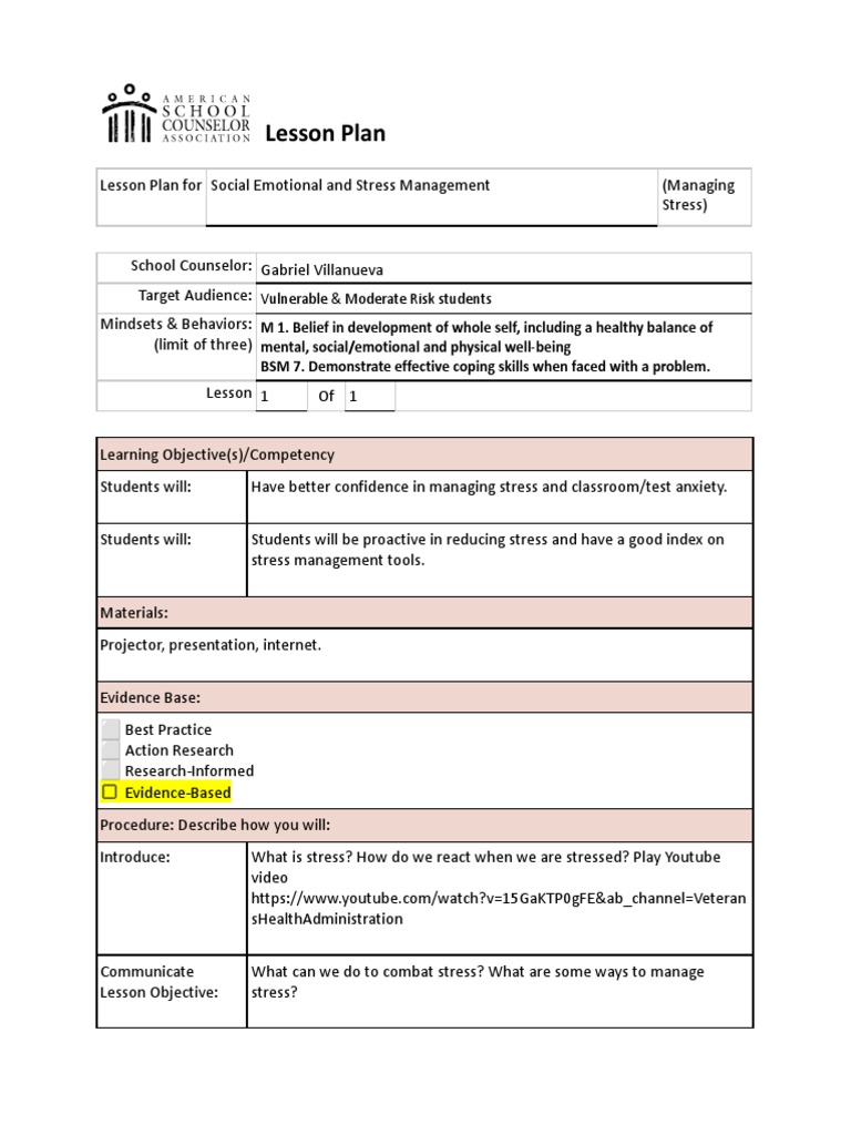 Lesson Plan Stress | Download Free PDF | Stress (Biology) | Stress ...
