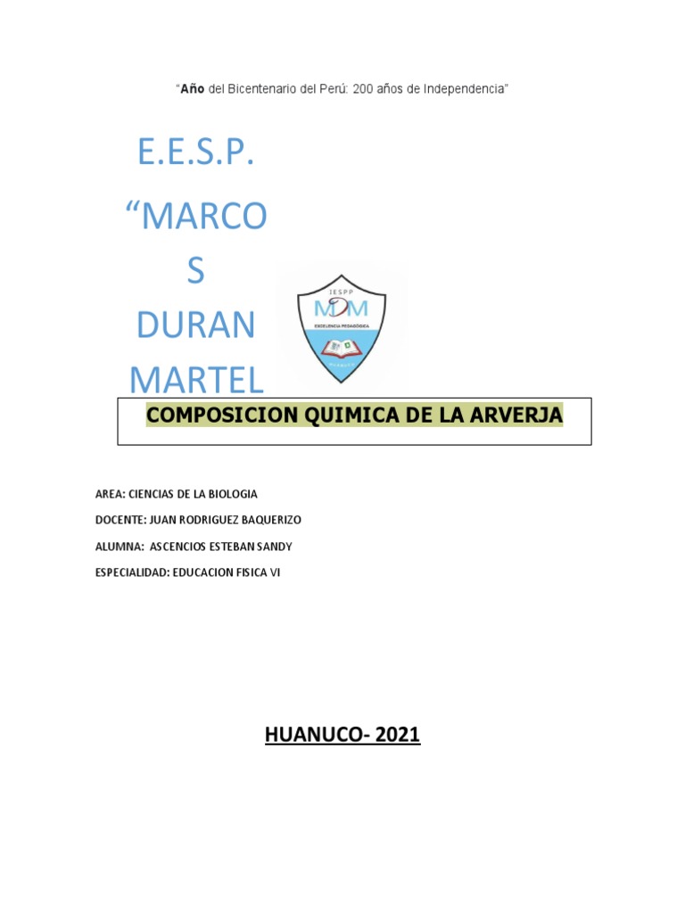 Comoposicion Quimica Arveja | PDF | Frijol | Biomoléculas