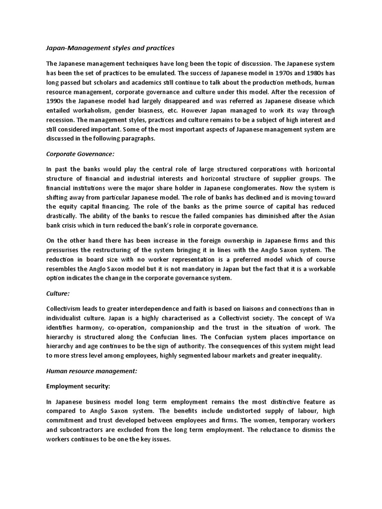 An In-Depth Analysis of Shifting Trends in Japanese Management Styles ...