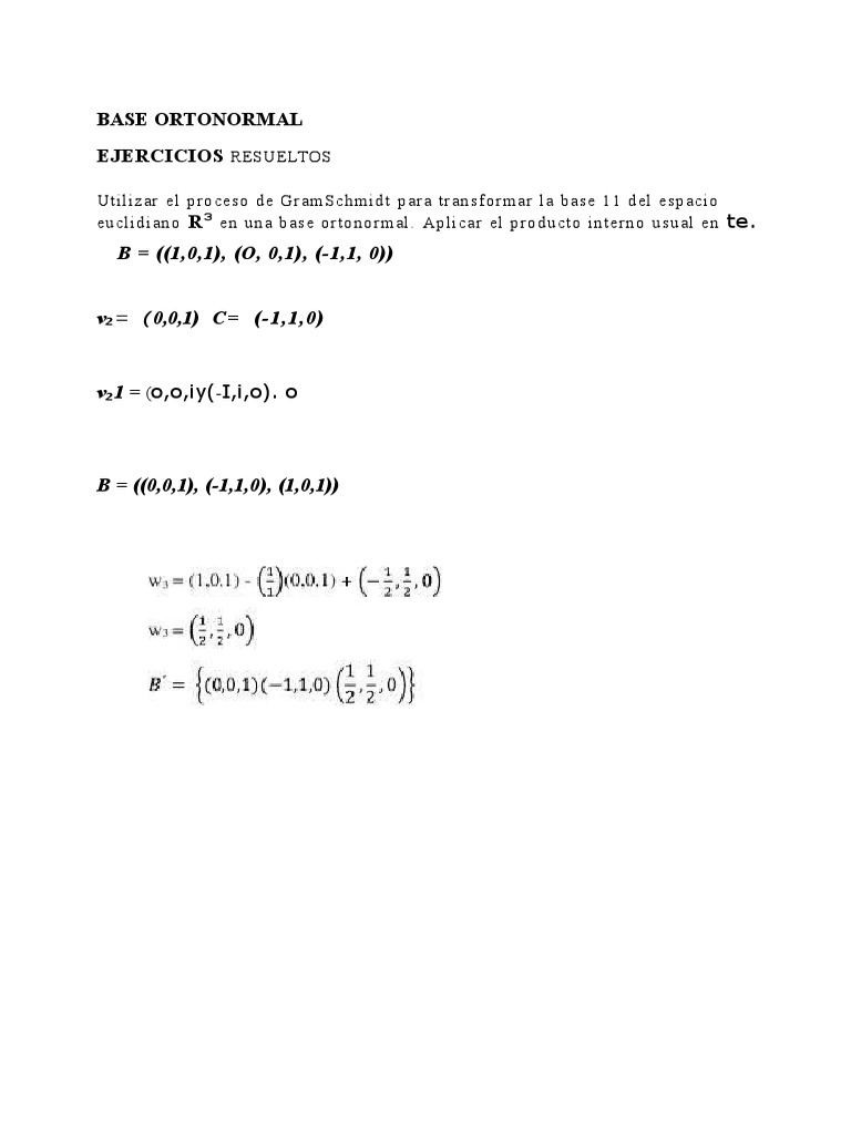 Ejercicios Resueltos Base Ortonormal 1 728 | PDF