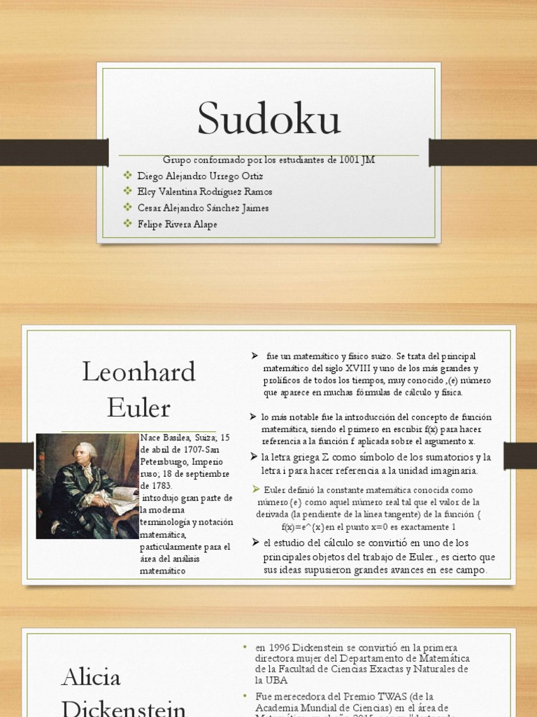Orígenes del Sudoku y Leonhard Euler | PDF | Leonhard Euler | Enseñanza ...