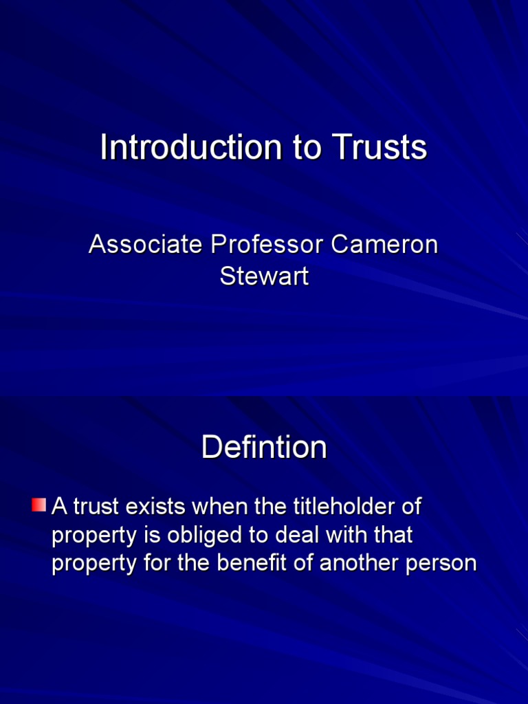 Introduction To Trusts | PDF | Trust Law | Security Interest