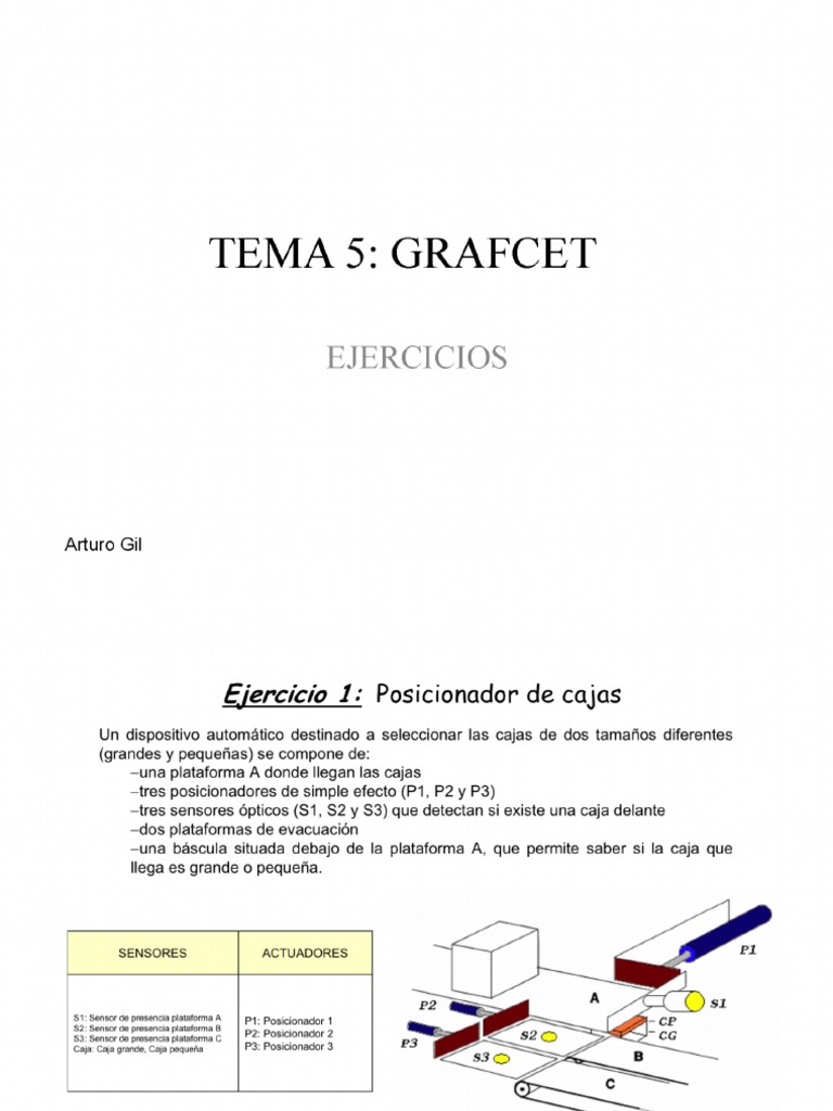 TEMA 5 - GRAFCET EJERCICIOS. Arturo Gil - PDF | PDF