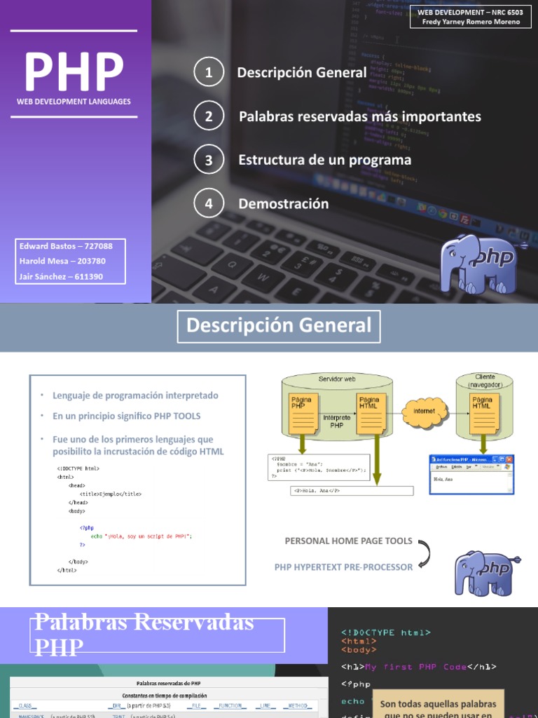 PHP Presentación | PDF | Php | Lenguaje de programación