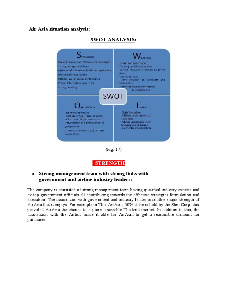 Air Asia Swot Analysis | PDF | Low Cost Carrier | Airlines