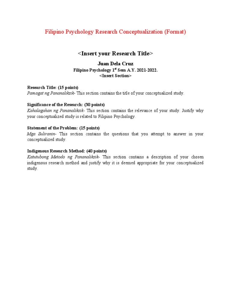 Filipino Psychology Research Framework | PDF
