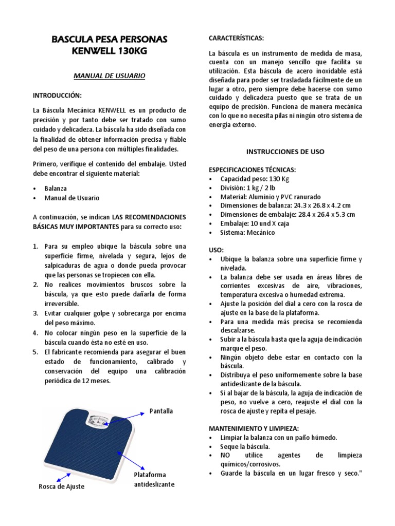 Manual Bascula Hopex | PDF | Balanza