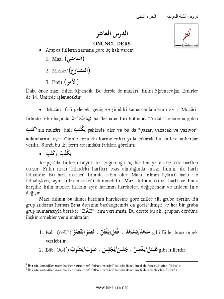 Madinah 2 Ders 10 | PDF