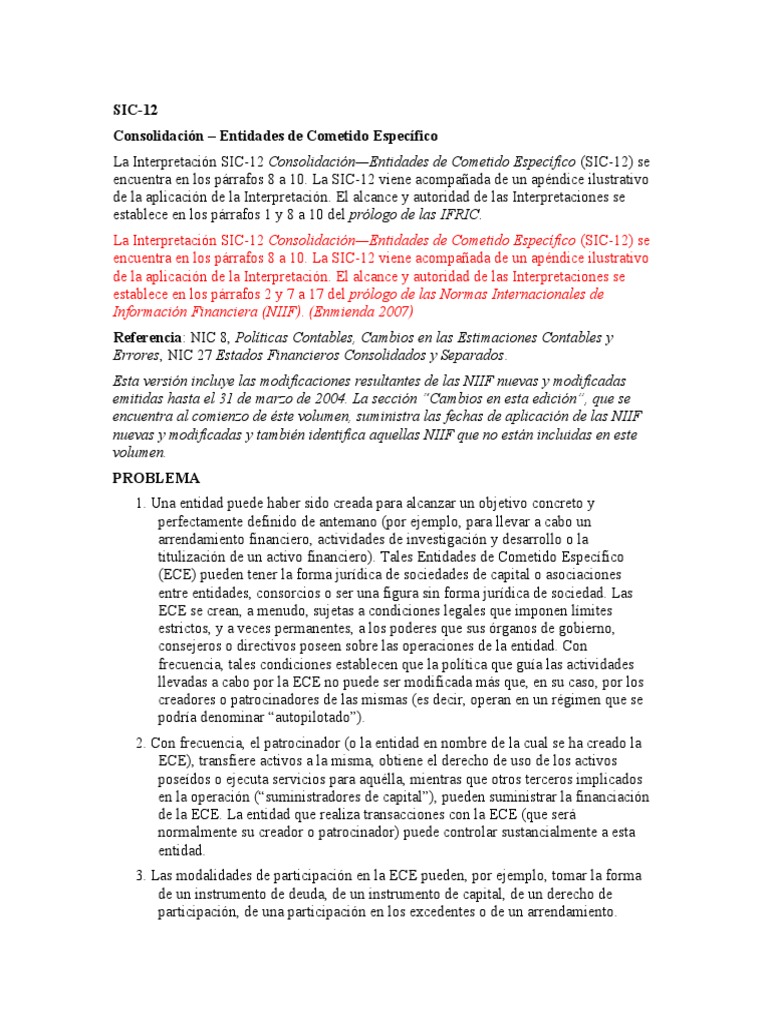 SIC 12 - Versión en Español | PDF | normas internacionales de ...