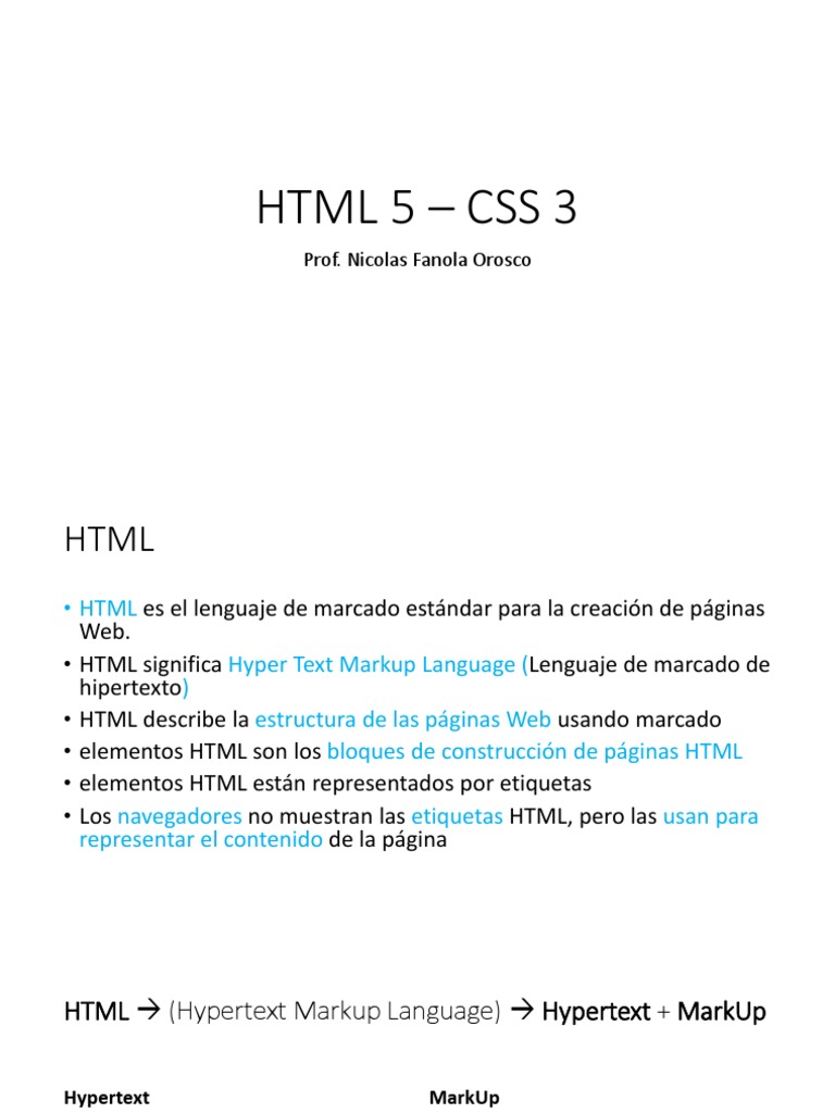Introducción a HTML 5 y CSS 3 | PDF | HTML | Lenguaje de marcado