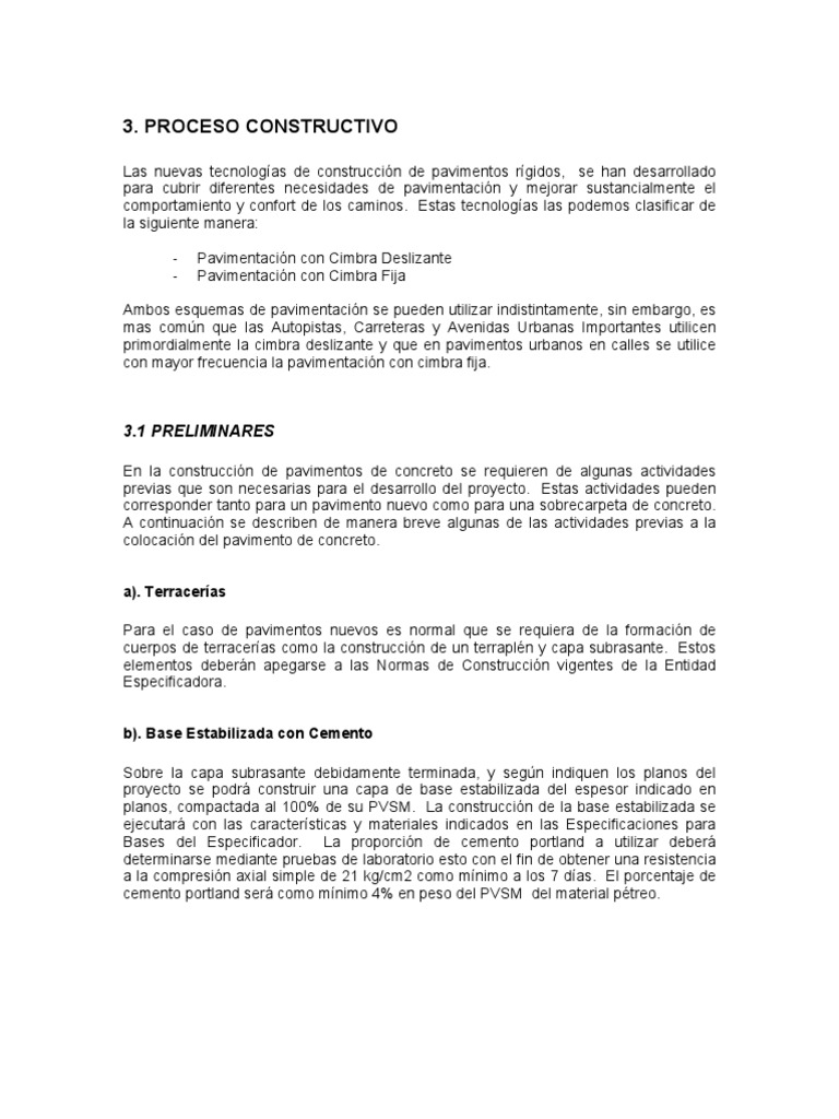 3 Proceso Constructivo 3.1 Preliminares | PDF | Hormigón | Naturaleza