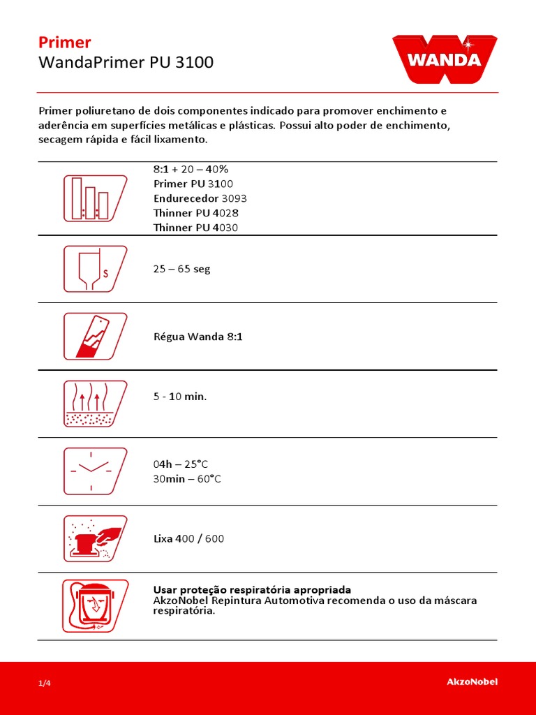 Wanda TDS Primer PU 3100 PTBR | PDF | Informação | Conhecimento