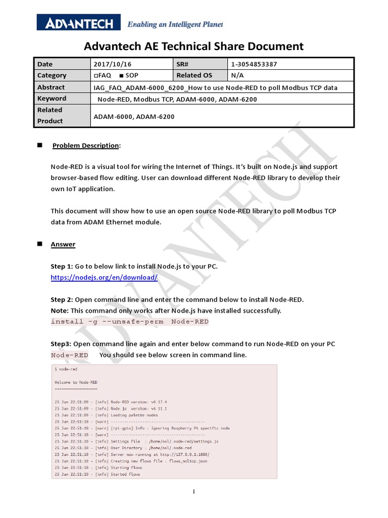 Advantech AE Technical Share Document: Install - G - Unsafe-Perm Node-RED | PDF | Transmission ...