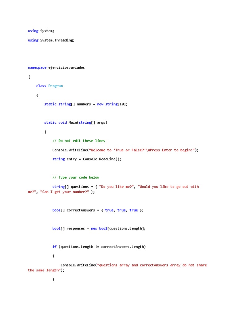 True False Quiz (Programacion) | PDF