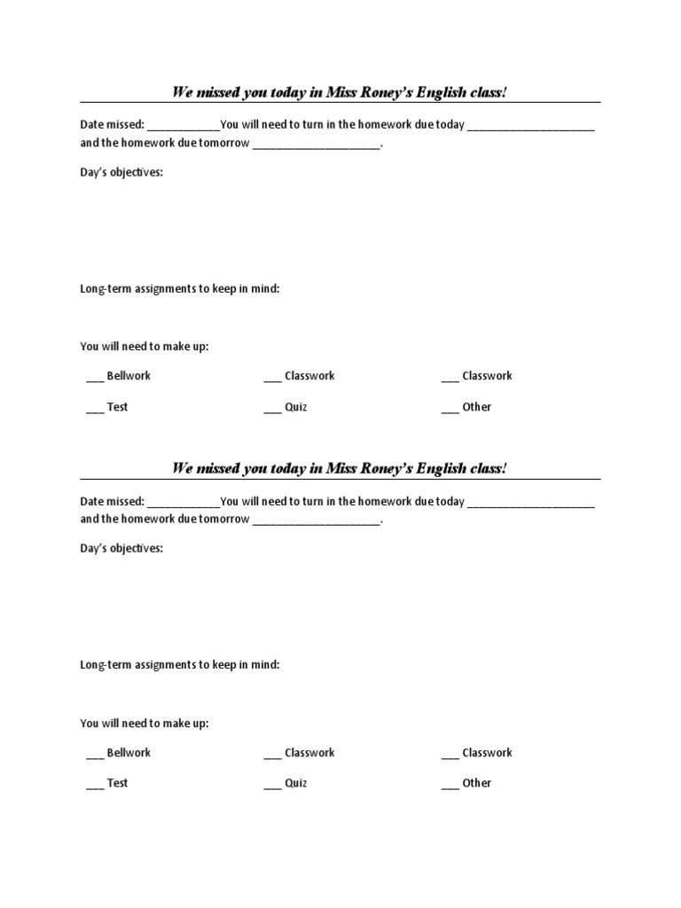 Absent Red Slip | PDF