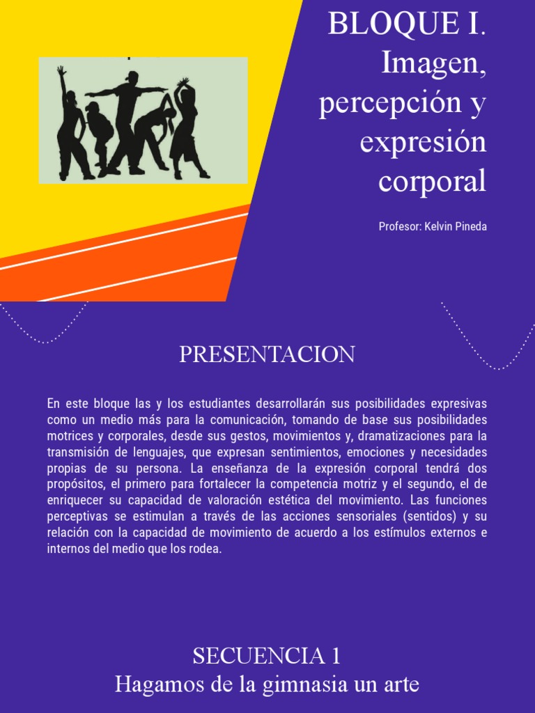BLOQUE I Imagen Percepcion y Expresion Corporal | PDF | Gimnasia ...
