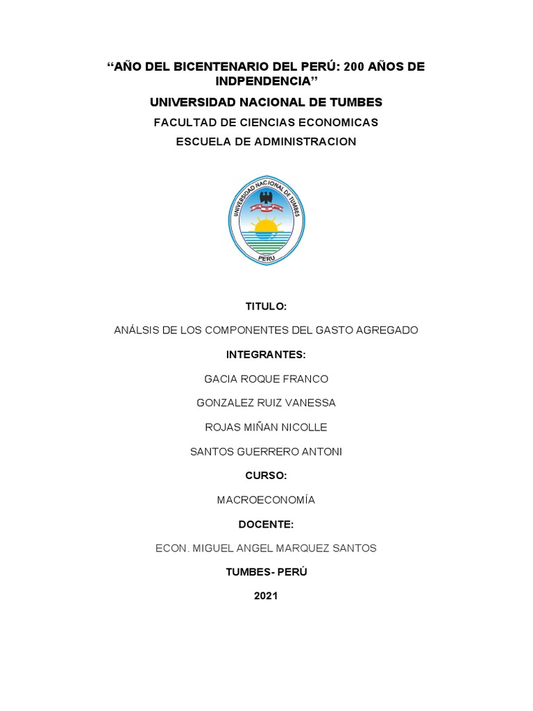 Análisis de Los Componentes Del Gasto Agregado | PDF | Inversiones ...