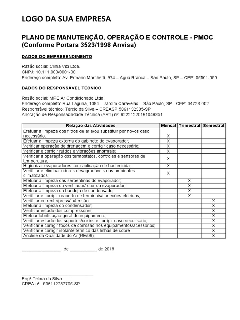 Modelo Pmoc Simples | PDF | Ar Condicionado | Engenharia Mecânica
