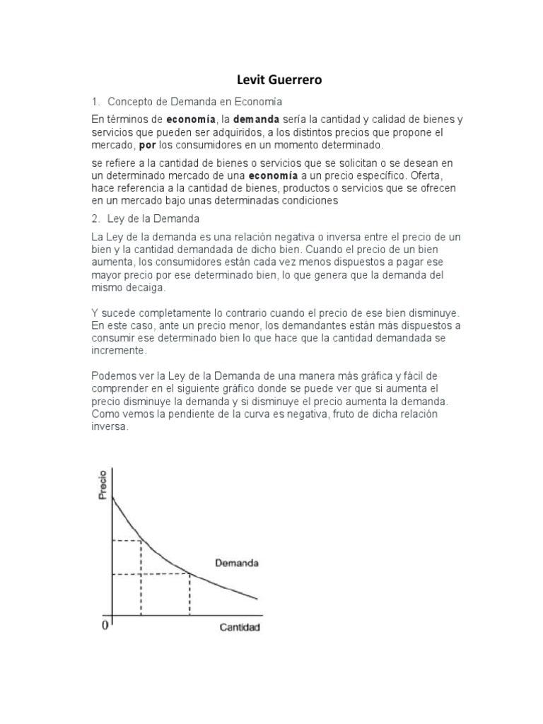 Concepto de Demanda en Economía | PDF | Oferta y demanda | Oferta ...