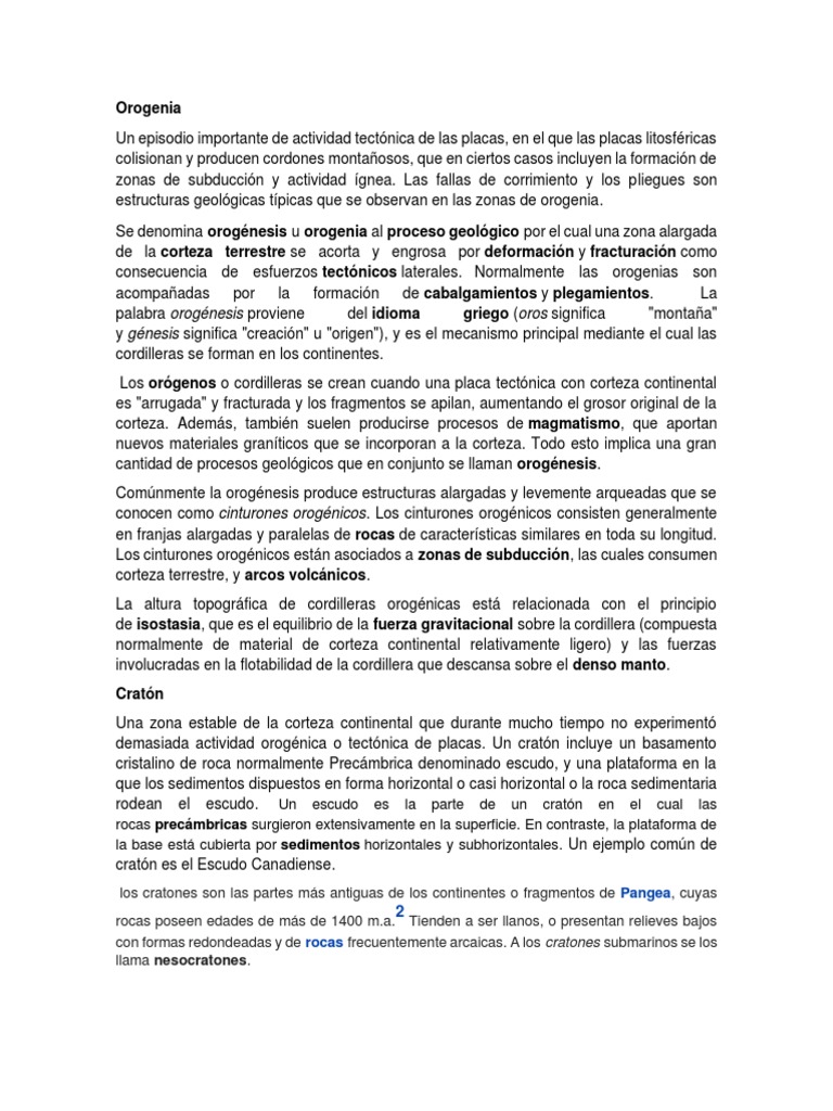 Orogenia | PDF | Geología | Ciencias de la Tierra