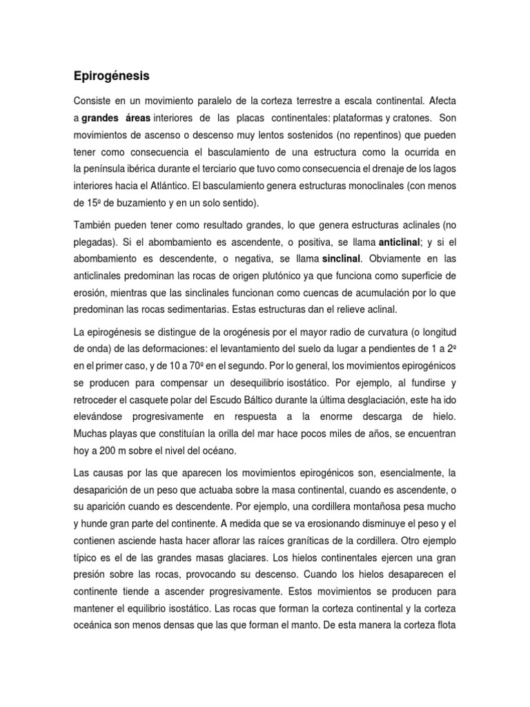 Epirogénesis | PDF | Ciencias de la Tierra | Geología