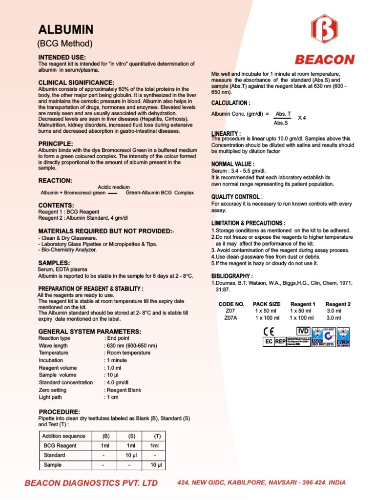 Albumin BCG | PDF | Blood Plasma | Cirrhosis