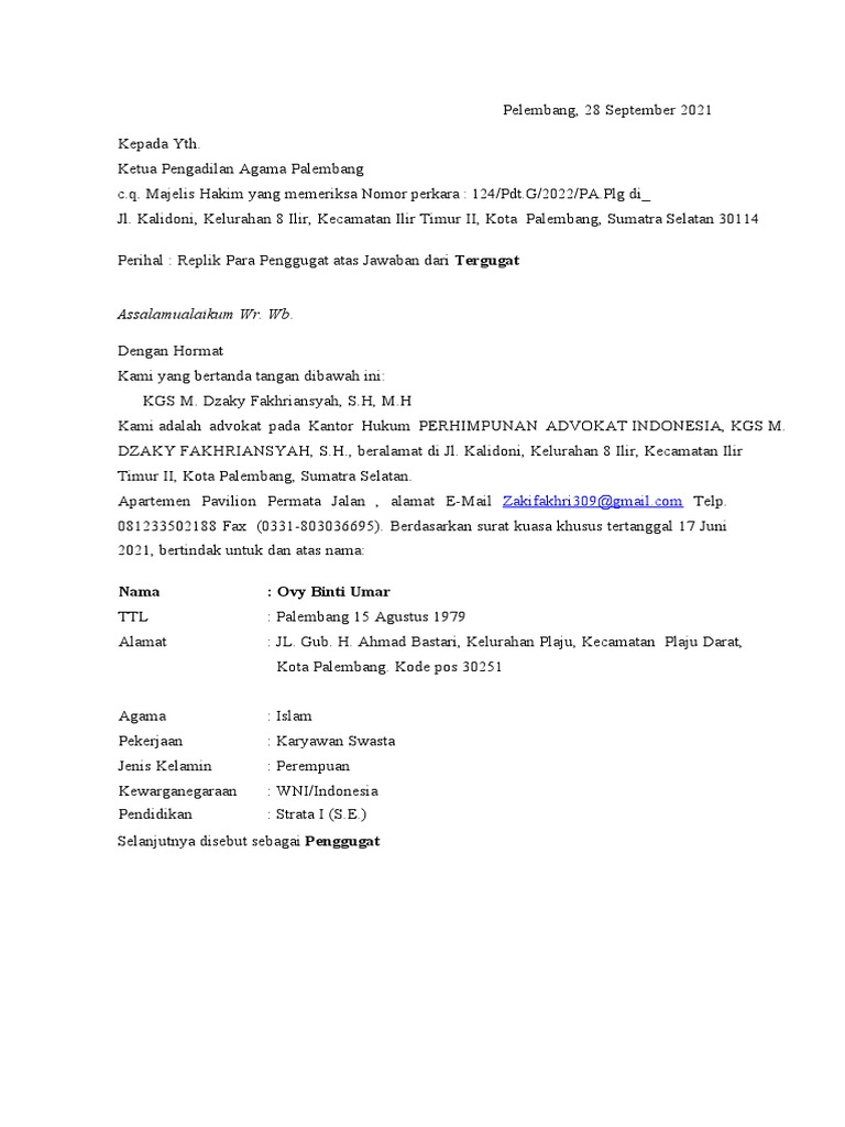 Contoh Replik Pa | PDF