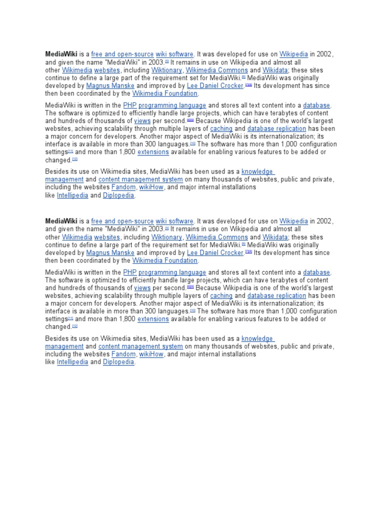 Mediawiki Is A | PDF | Wikipedia | Web 2.0