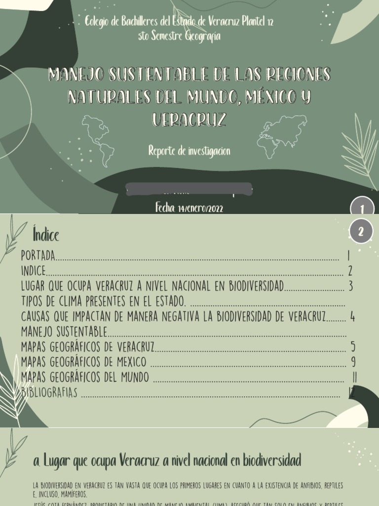 Manejo Sustentable de Las Regiones Naturales Del Mundo, México y ...