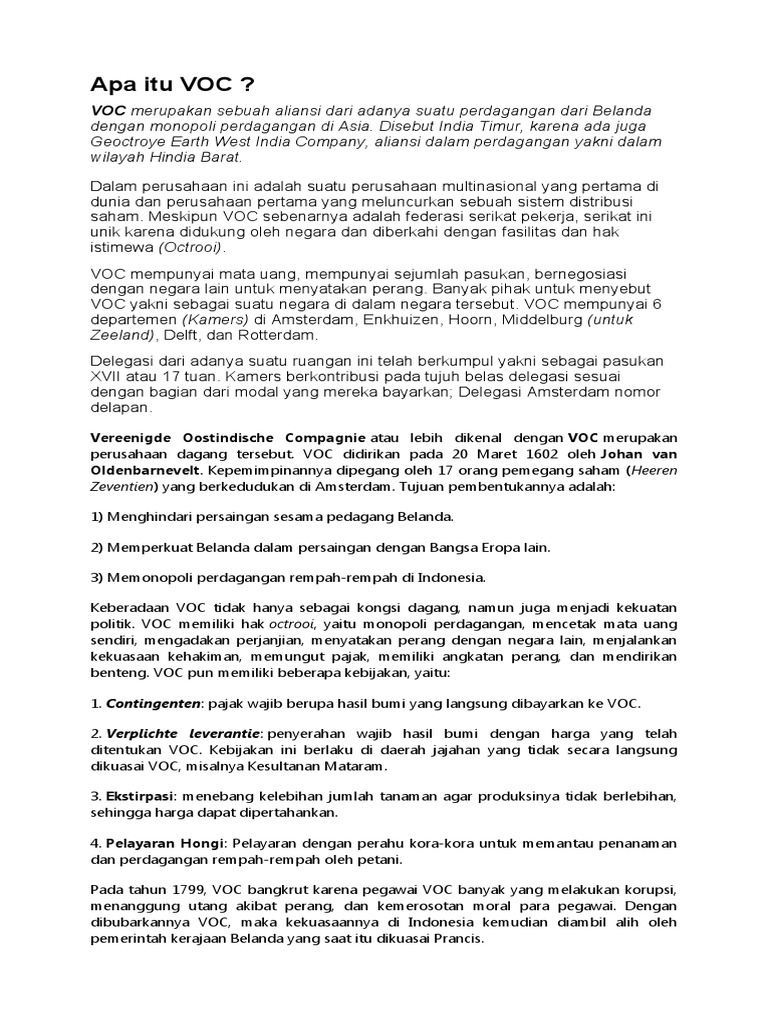 Apa Itu VOC | PDF