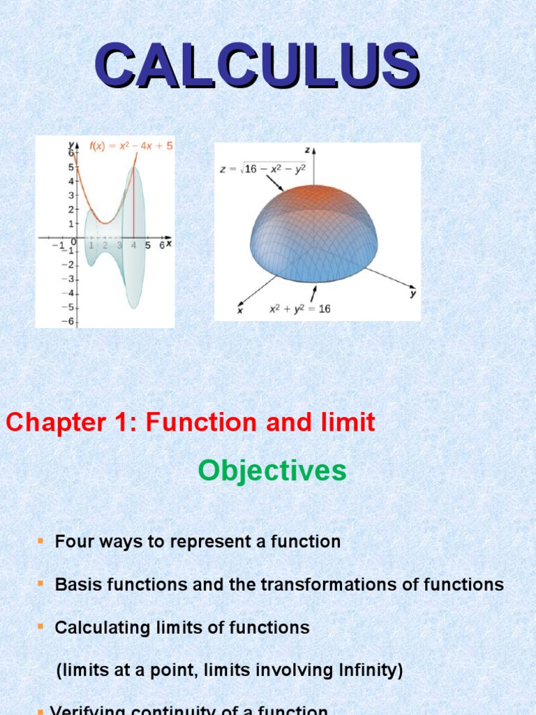 Chapter 1 - Function and Limit | PDF | Trigonometric Functions | Function (Mathematics)