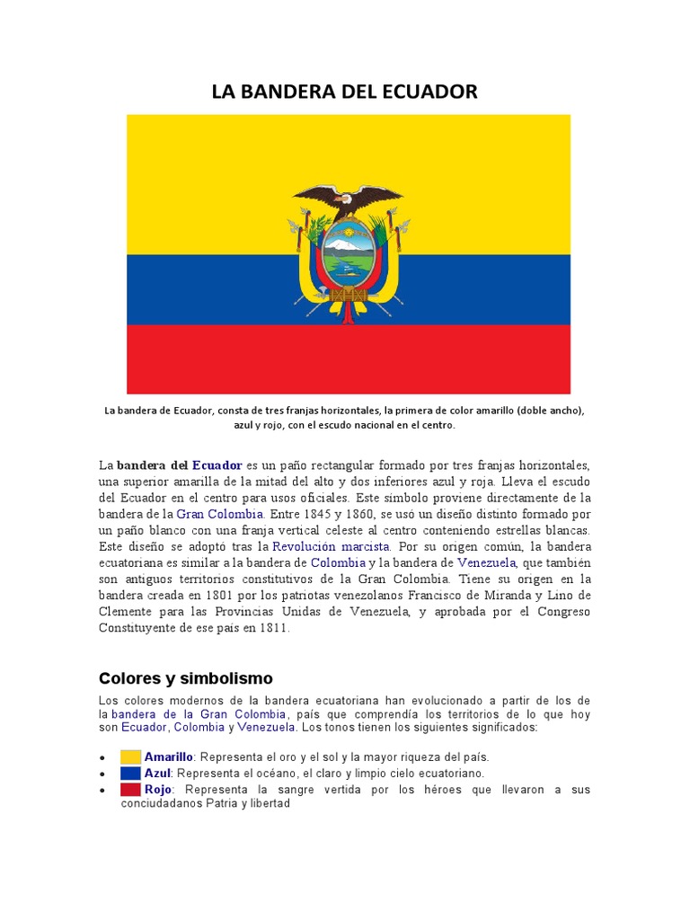 Qu Significan Los Colores De La Bandera De Ecuador Esta Es La