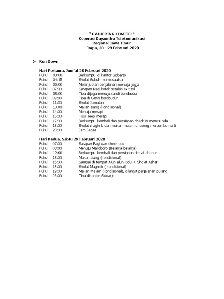 Rundown Gathering | PDF