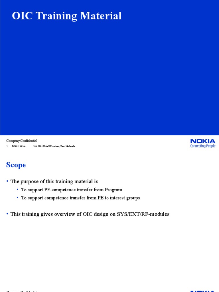OIC Training Material: Company Confidential | PDF | Field Programmable ...