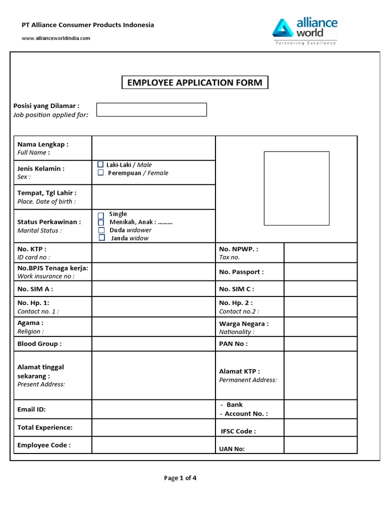 Application Form PT ACPI | PDF | Social Institutions | Social Science