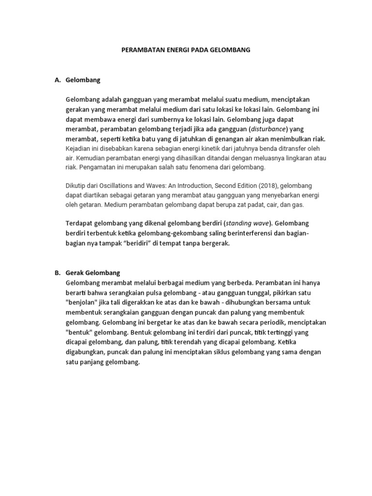 Perambatan Energi Pada Gelombang | PDF