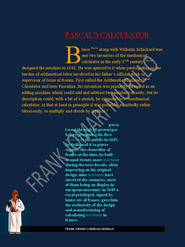 Pascal's Mechanical Calculator History | PDF | Computing | Computer Science
