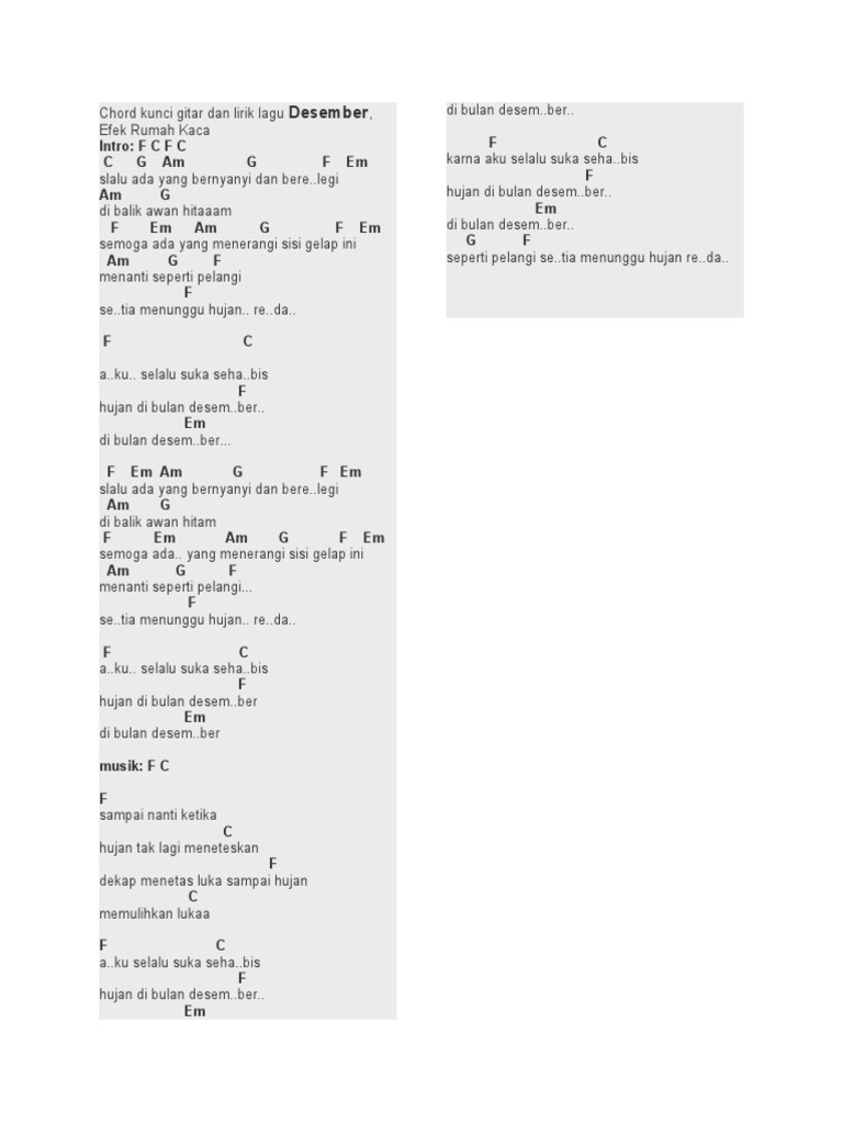 Chord Kunci Gitar | PDF