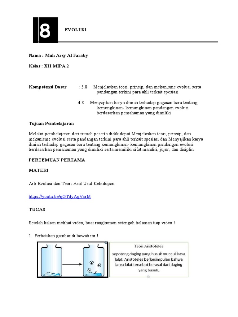 LKPD Evolusi 1 Muh. Arsy Al Faraby | PDF | Filsafat